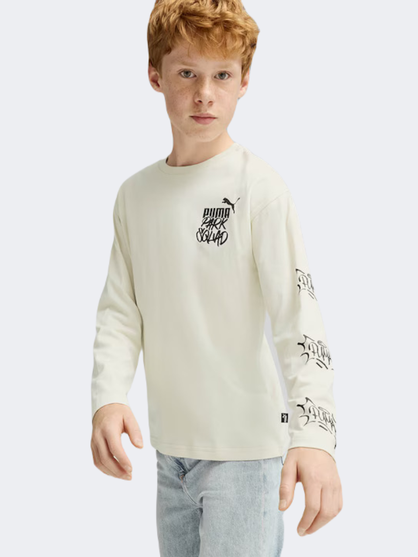 Puma Essential Plus Mid 90S Boys Lifestyle Long Sleeve Alpine Snow ...